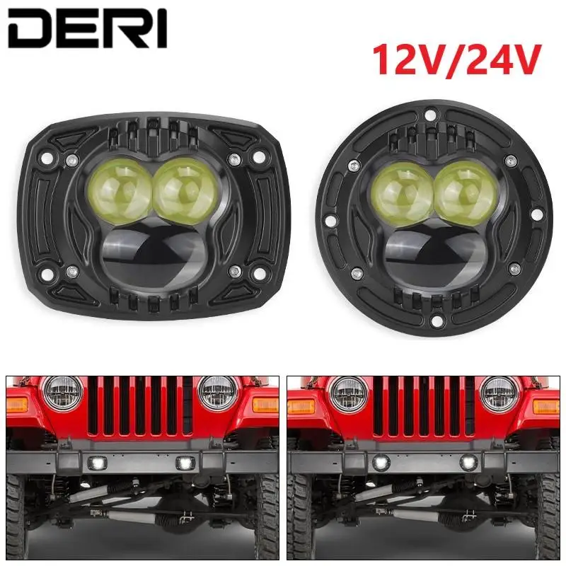 Flush-Mount-LED-4-Inch-Work-Light-Pods-High-Low-Beam-Headlight-6000K ...