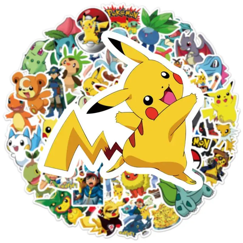 50Pcs Pokemon Stickers Pikachu Anime Graffiti Sticker pvc Waterproof ...