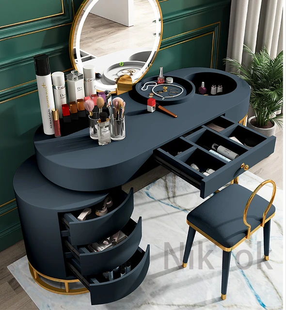 Black Dressing Table With Mirror
