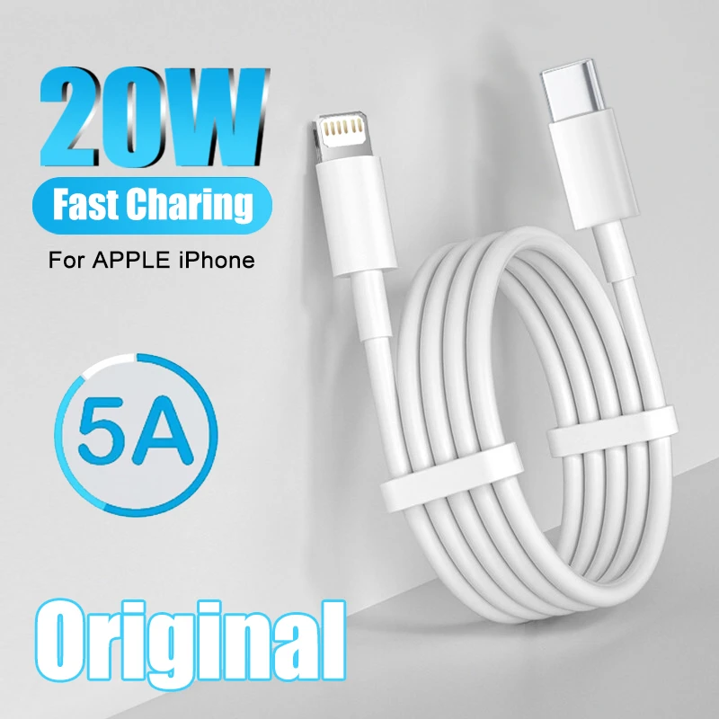 Original PD USB Type C Cable For iPhone 13 12 11 14 Pro Max 8 Plus Fast ...