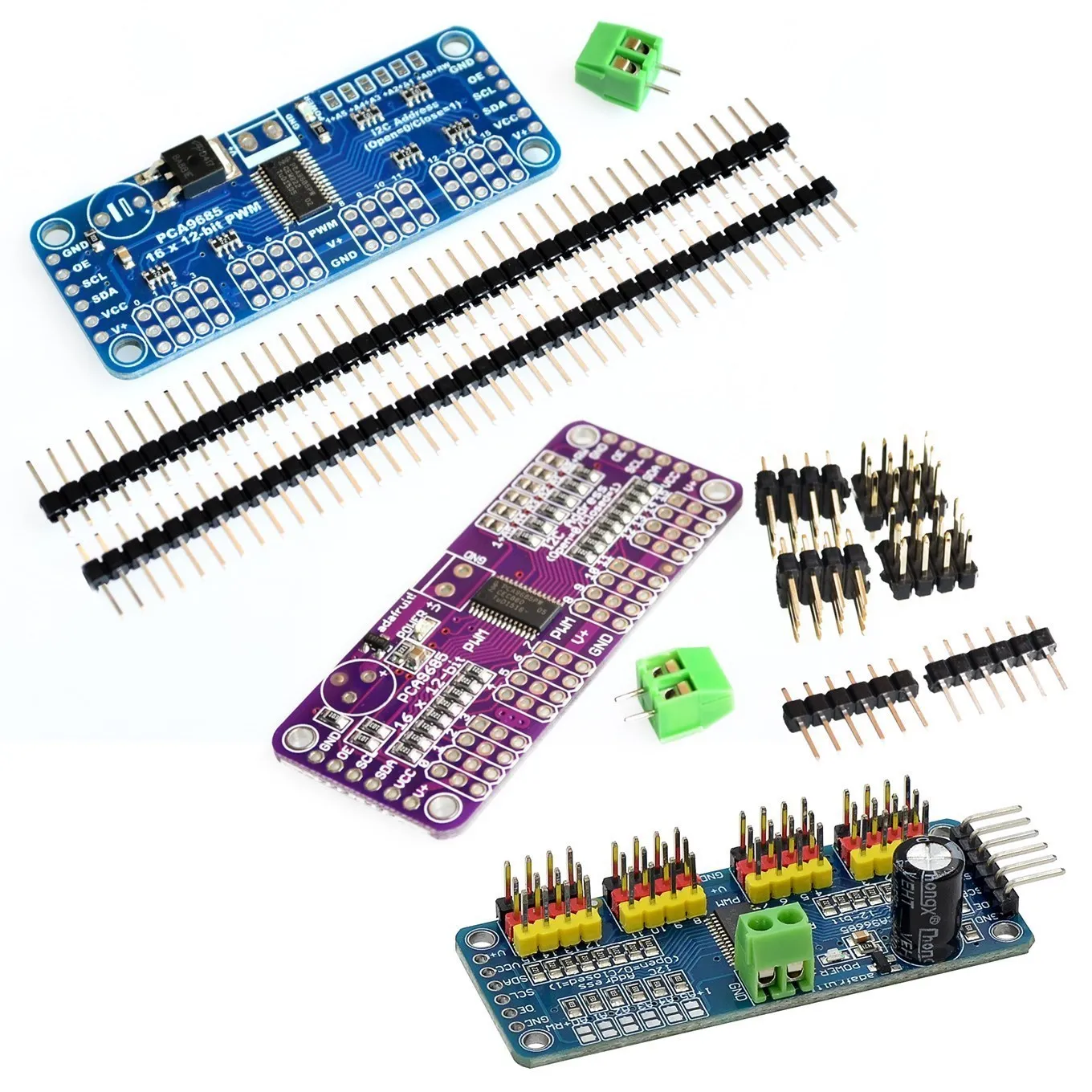 PCA9685PW-16-Channel-12-bit-PWM-Servo-Driver-I2C-interface-PCA9685-module-for-Raspberry-pi ...