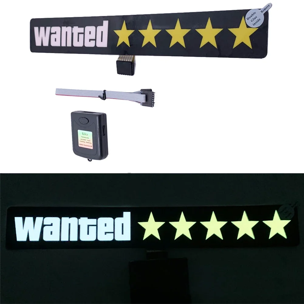 5-Stars-Wanted-Led-Light-Emitting-Window-Sticker-Windshield-Sticker-Jdm ...