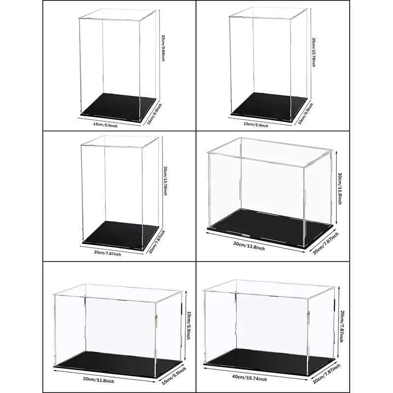 Clear-Acrylic-Display-Case-Dustproof-Countertop-Model-Toy-Collectibles ...