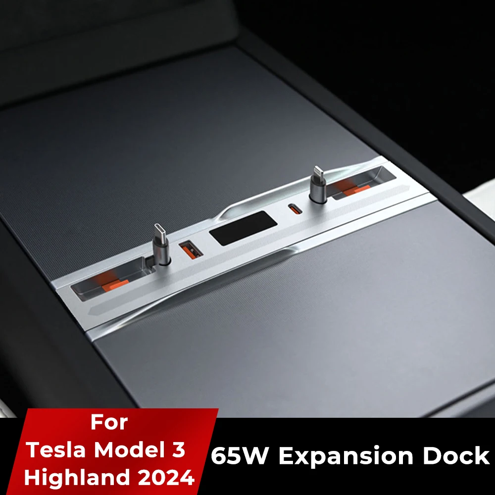 For-Tesla-Model-3-Highland-2024-Docking-Station-Retractable-Wire-Quick ...