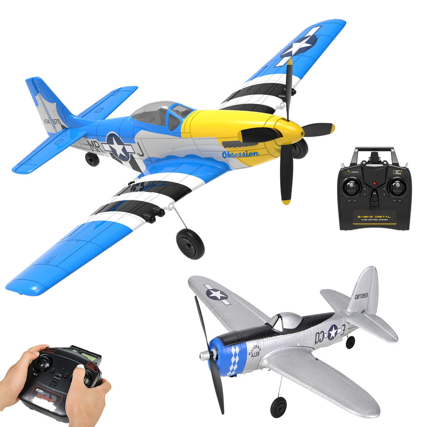 P47 P51D 4CH RC Plane 2.4G 6-Axis EPP 400mm EPP Foam RTF Airplane One ...