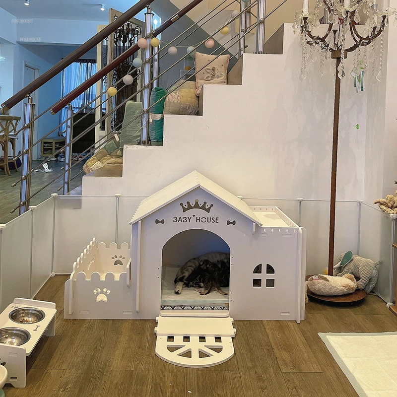 Indoor-Dog-Houses-with-Toilet-Large-Dog-Kennels-Villa-Luxury-Teddy-Dog ...