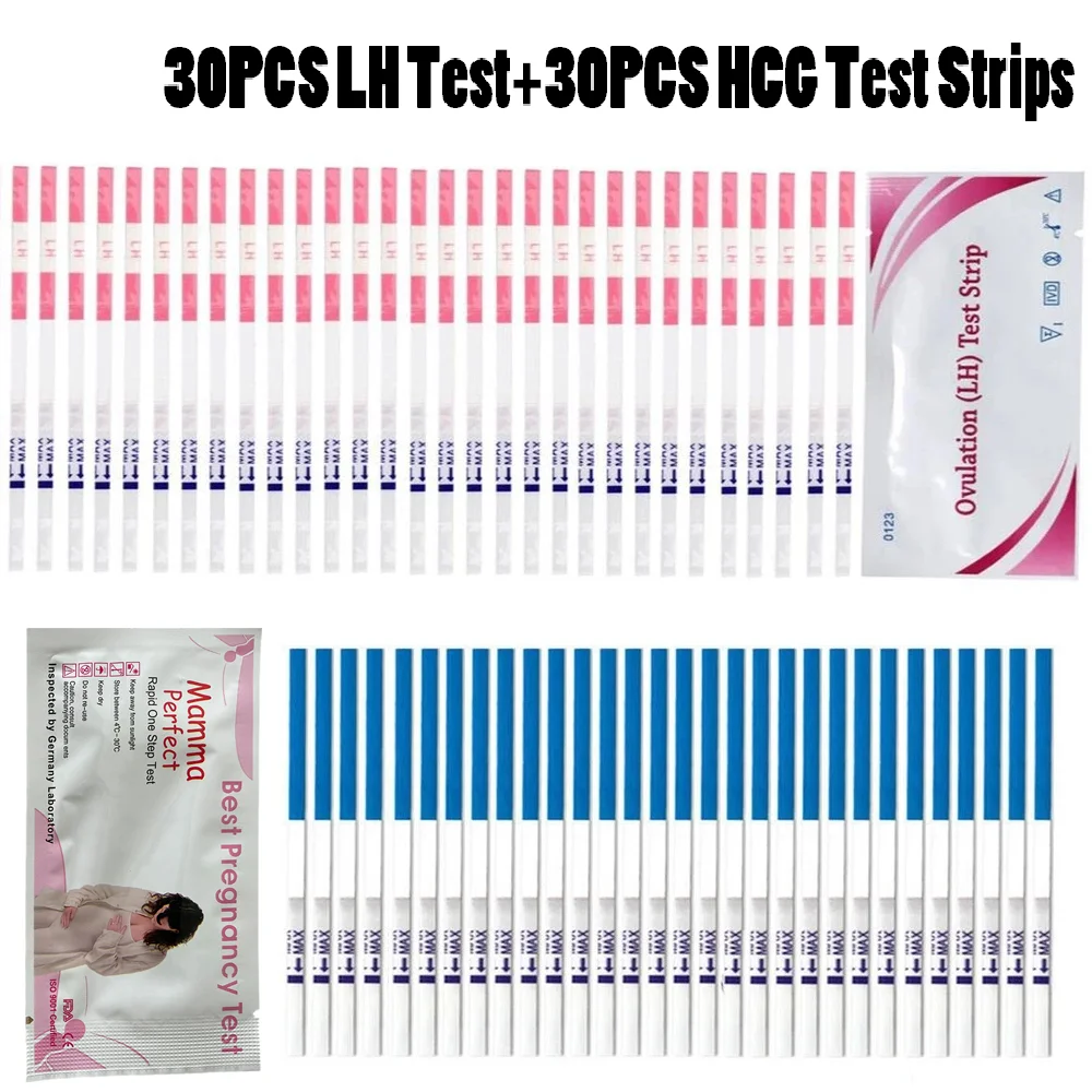 30PCS-LH-Ovulation-Test-30PCS-HCG-Pregnancy-Preparation-Test-Strips ...