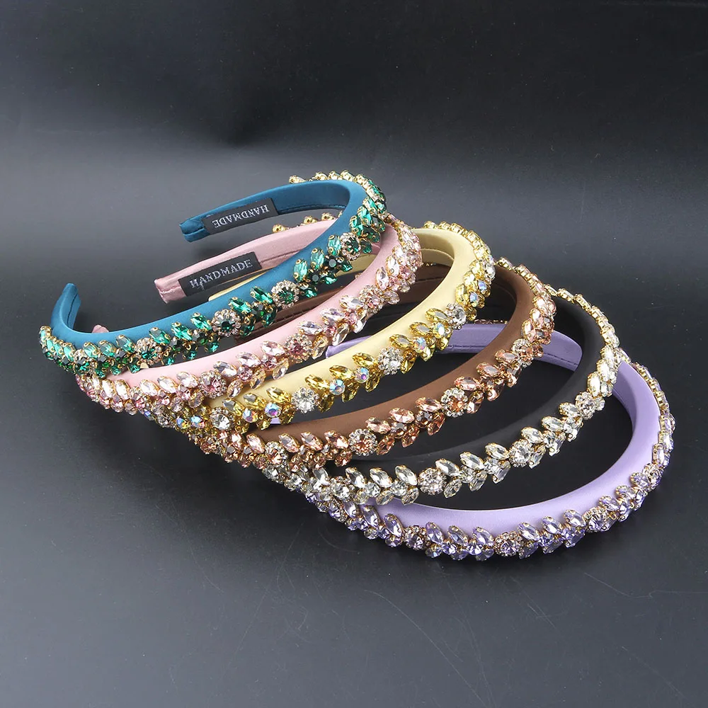 New-Summer-Colored-Narrow-Sponge-Vintage-Rhinestone-Shining-Luxury ...