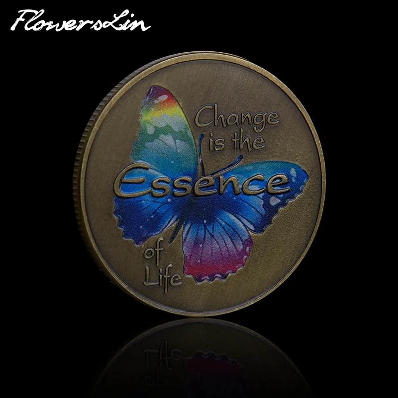 FlowersLin-Colorful-Butterfly-Antique-Imitation-Bronze-Commemorative ...