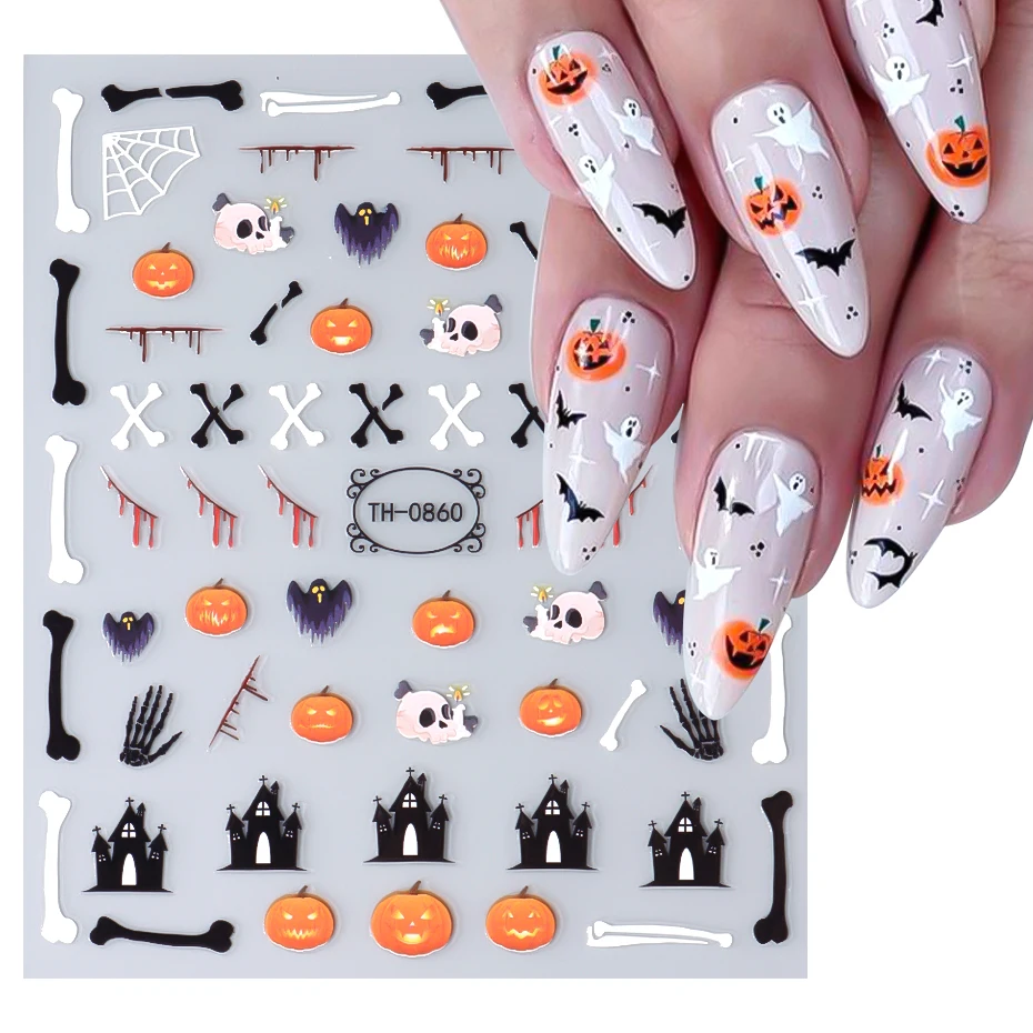 Pumpkin-Ghost-Skeleton-Nail-Sticker-Halloween-Decal-For-Nail-Art ...