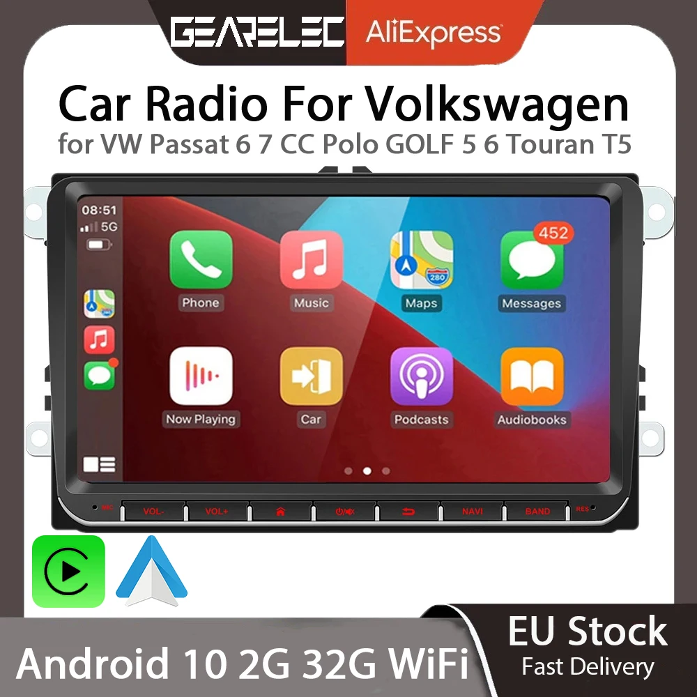 9 "auto Radio Android 10 für VW Passat 6 7 CC Polo GOLF 5 6 Touran T5 ...