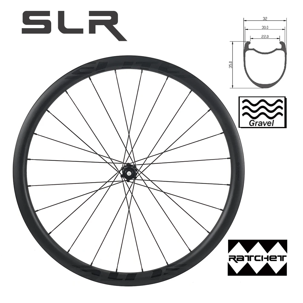 ELITEWHEELS SLR GRAVEL Carbon Wheelset Ratchet System 36T Disc Brake ...