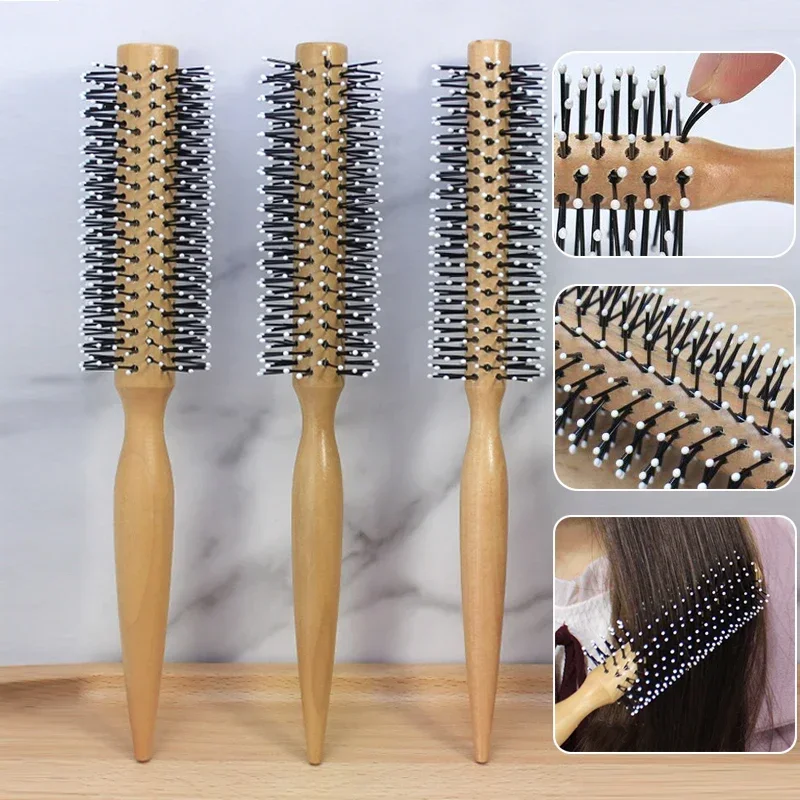 Mini-Round-Nylon-Hairbrush-Curly-Hair-Styling-Comb-Rolling-Comb-Round ...