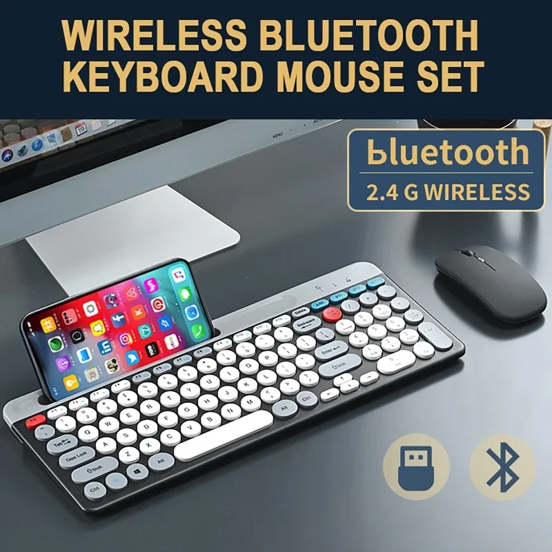 Juego-de-teclado-y-rat-n-Bluetooth-recargable-delgado-para-computadora ...