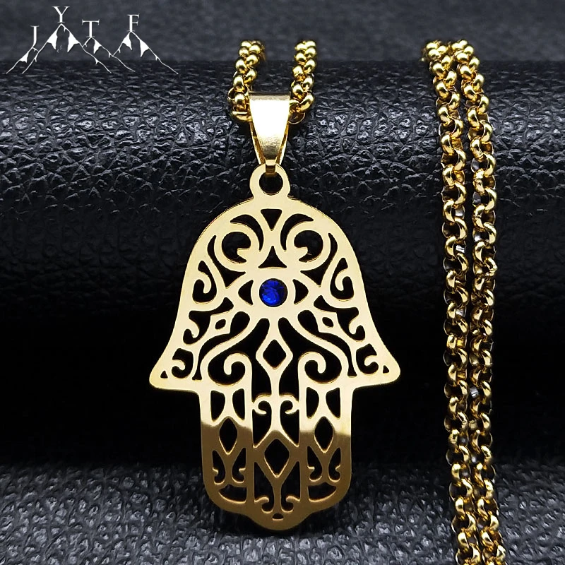 Hand Fatima Stainless Steel | Fatima Hand Jewelry | Hamsa Hand Choker ...