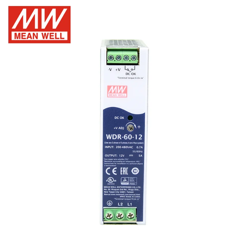 MEAN WELL WDR-60 series WDR-60-5 WDR-60-12 WDR-60-24 WDR-60-48 mean well 60W Ultra Wide Input ...