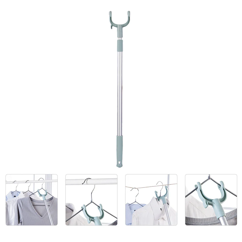 Pole-Retractable-Clothes-Hook-Drying-Clothing-Rod-Wardrobe-Hanger-Line ...