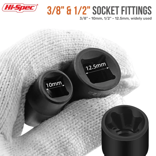 Socket Organizer 17-Piece Inverted E-Torx Socket Set - Heavy-Duty Star ...