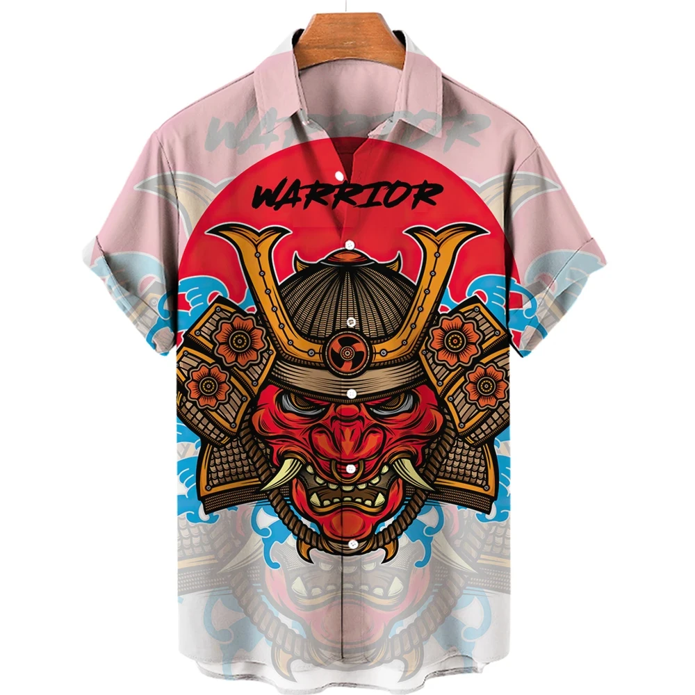 Camisa-hawaiana-transpirable-para-hombre-camisa-3D-de-Bushido-holgada ...