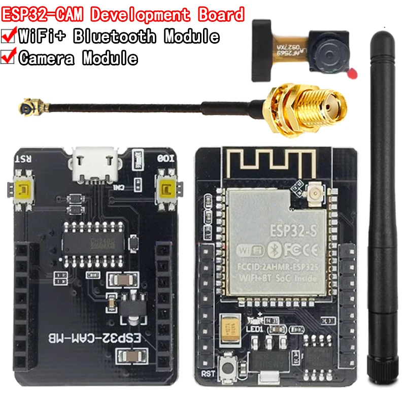 ESP32-CAM Placa de Desenvolvimento, ESP32-CAM-MB, Micro USB, ESP32 Serial para WiFi, 5V ...