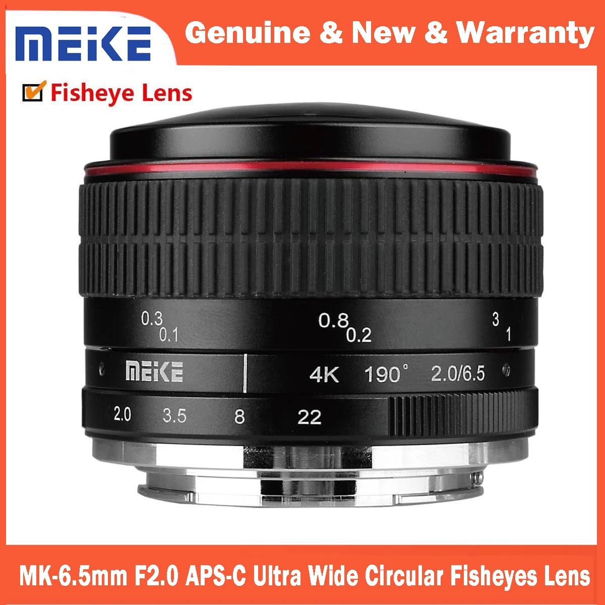 Meike MK-6.5mm F2.0 APS-C Ultra Wide Circular Fisheyes Lens for Sony E ...