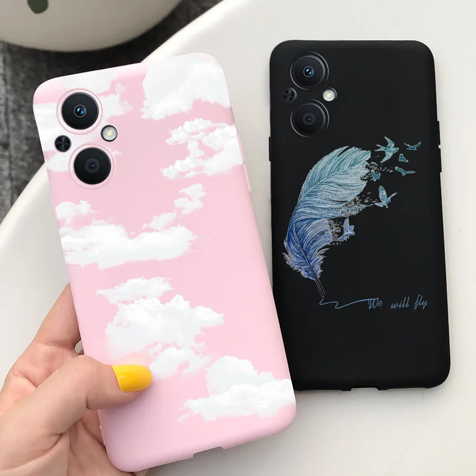 Phone Case For Reno8 Lite Cases CPH2343 6.43" Feather Butterfly Cutey ...