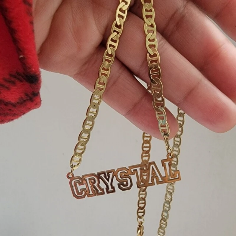 Custom-Flat-Mariner-Chain-Name-Necklace-Men-Women-Jewelry-Personalized ...