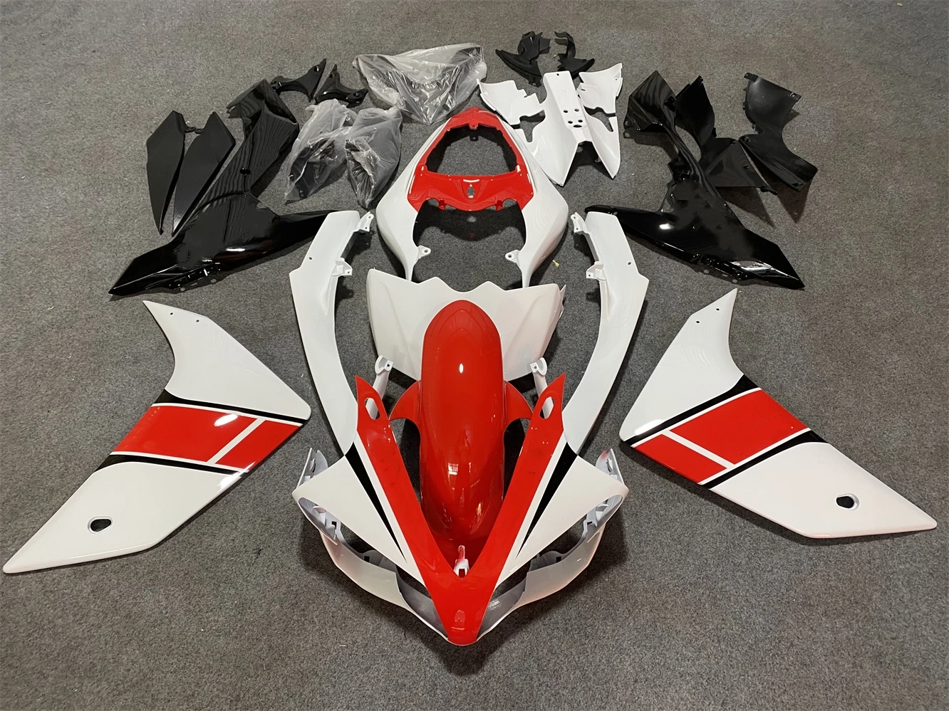 Motorcycle fairing for Yamaha R1 2007 2008 Red & White Series Body ...
