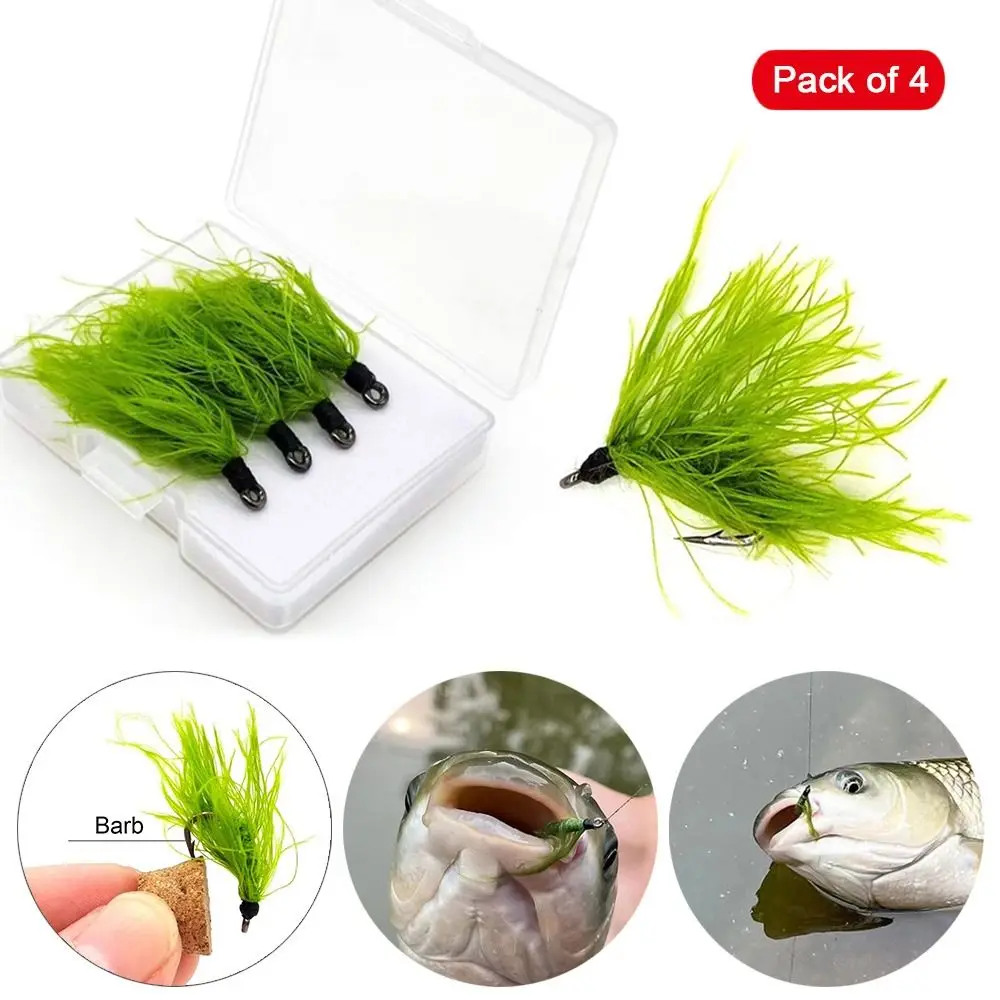 4 PCs Weed Carp Fishing Hook Water Grass Moss Carp Hook Pop Up Rig Bait ...