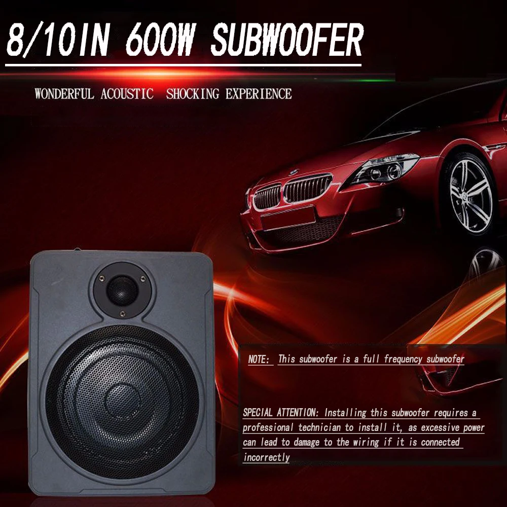 Car Audio Vehicle Mounted Ultra-thin Under Seat Subwoofer 8 Inch 10 ...