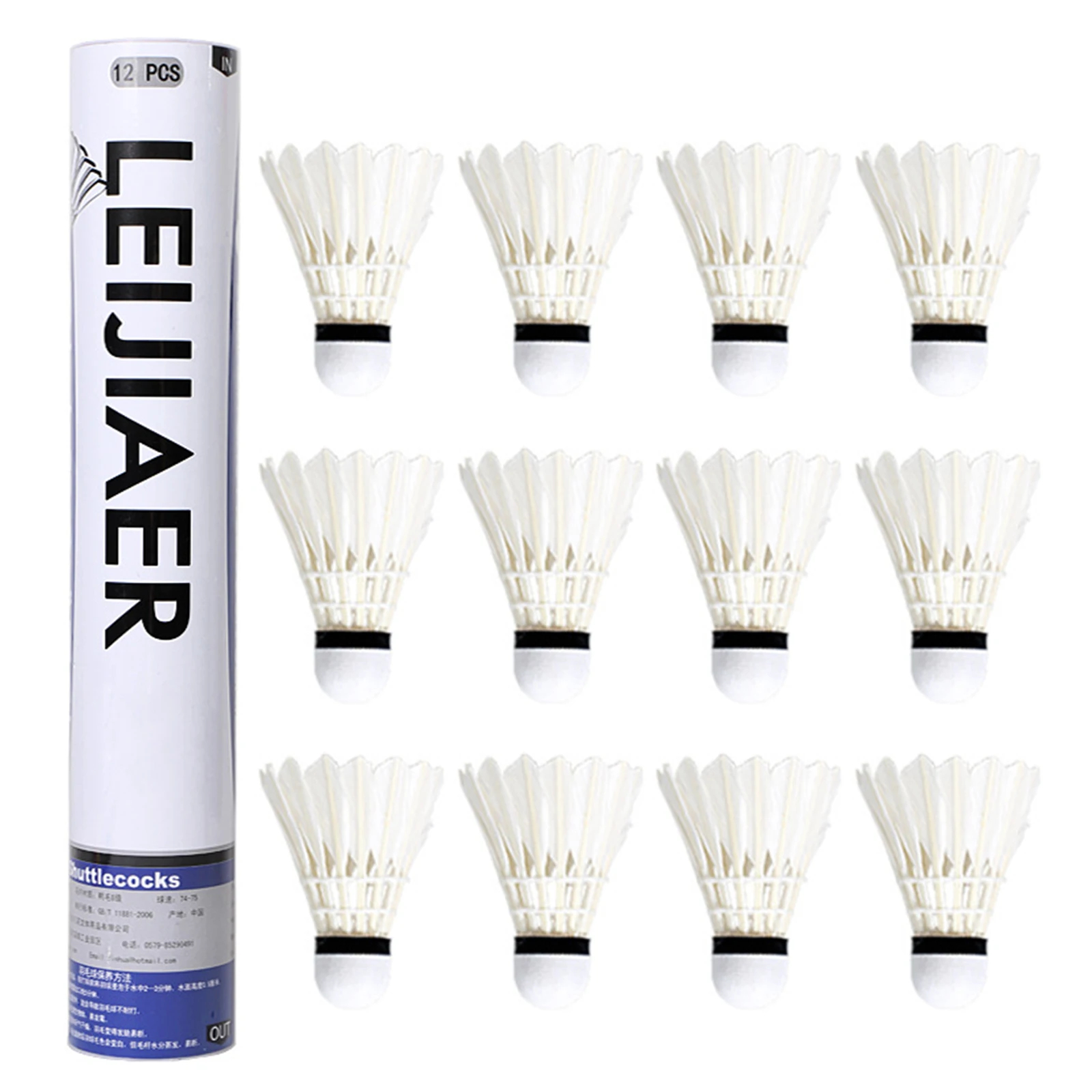 Feather-Shuttlecocks-for-Badminton-Outdoor-12-Pack-Beginner-Training ...