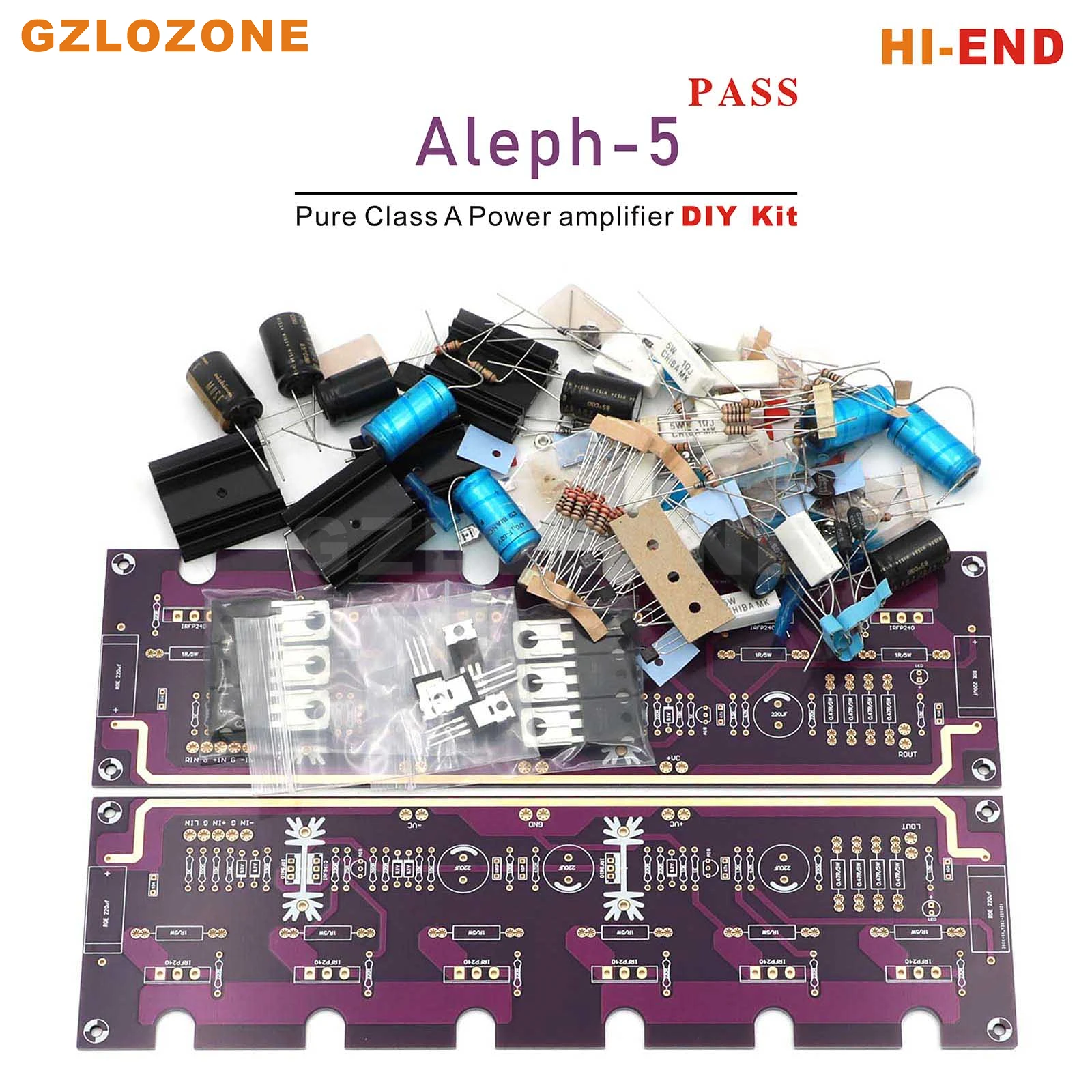2CH HI-END Purple Gold PASS Aleph-5 FET A5 Pure Class A Power Amplifier ...