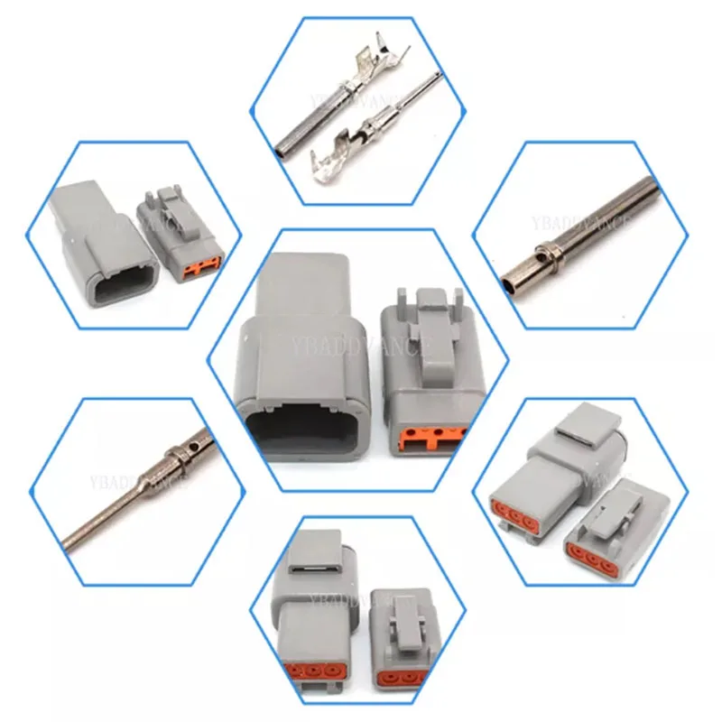 Conector macho de 3 vías para receptáculo Deutsch DTM04 3P, resistente ...