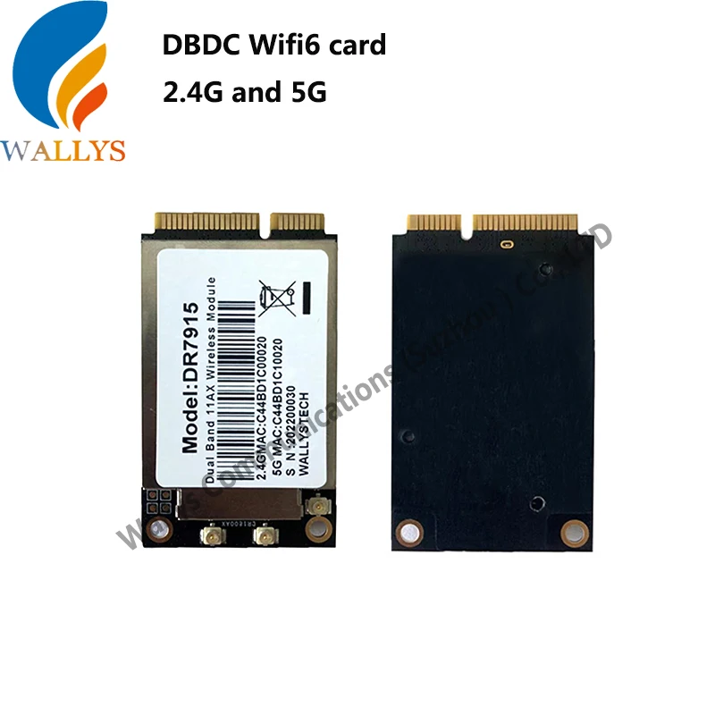 Wallys/industrial 2×2.4GHz 2x5GHz MT7915 MT7975 MiniPCIe Module 2T2R Network Card DR7915 WiFi6