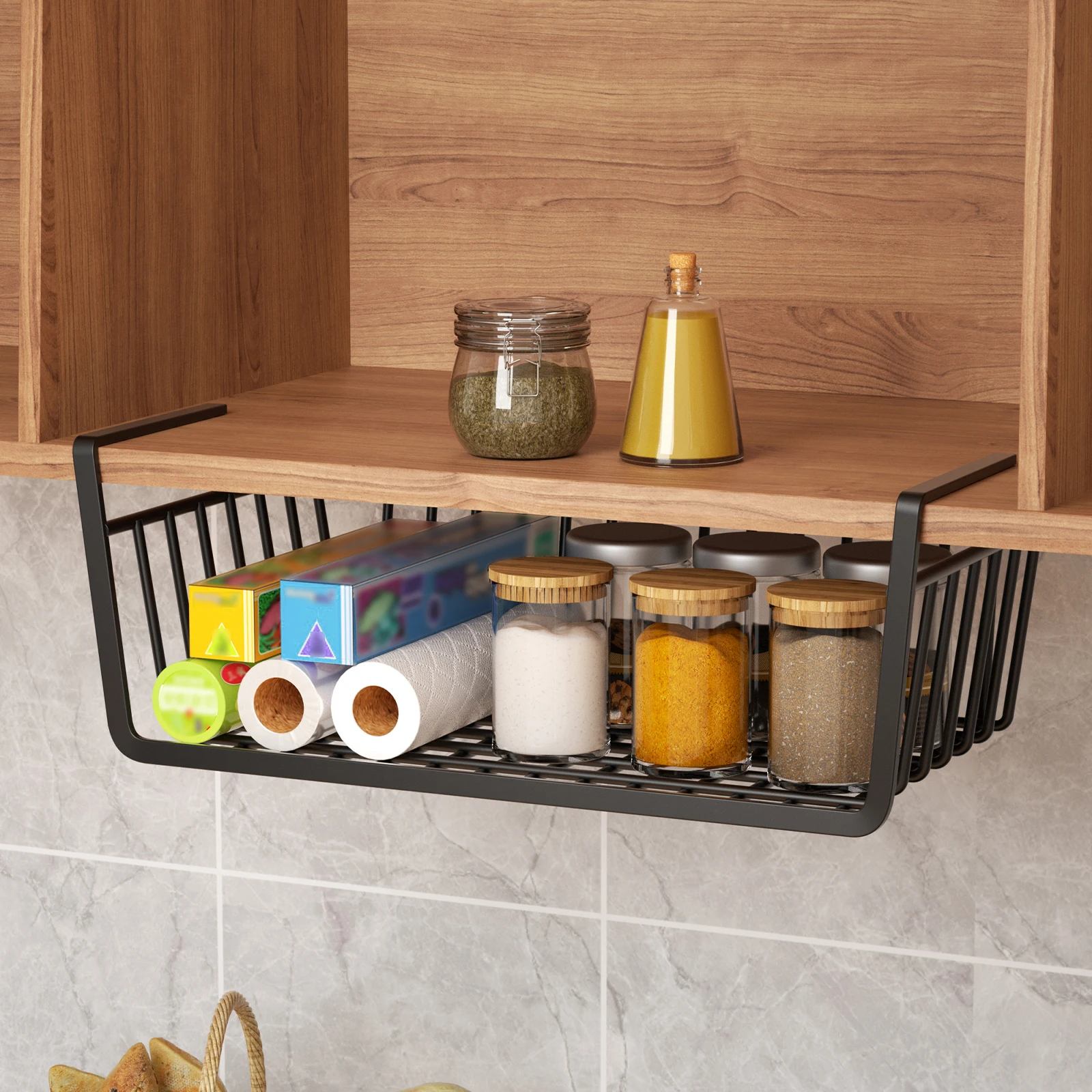 Under-Shelf-Storage-Basket-Under-Shelf-Hanging-Metal-WireStorage-Basket ...