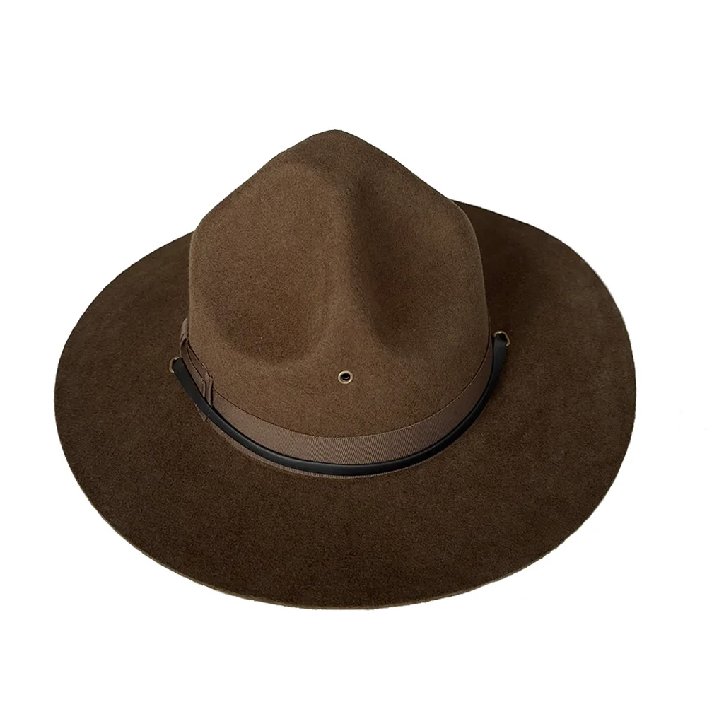 WWII-WW2-American-Hat-Woolen-Cloth-Big-Brim-Outdoor-Hard-Instructor ...