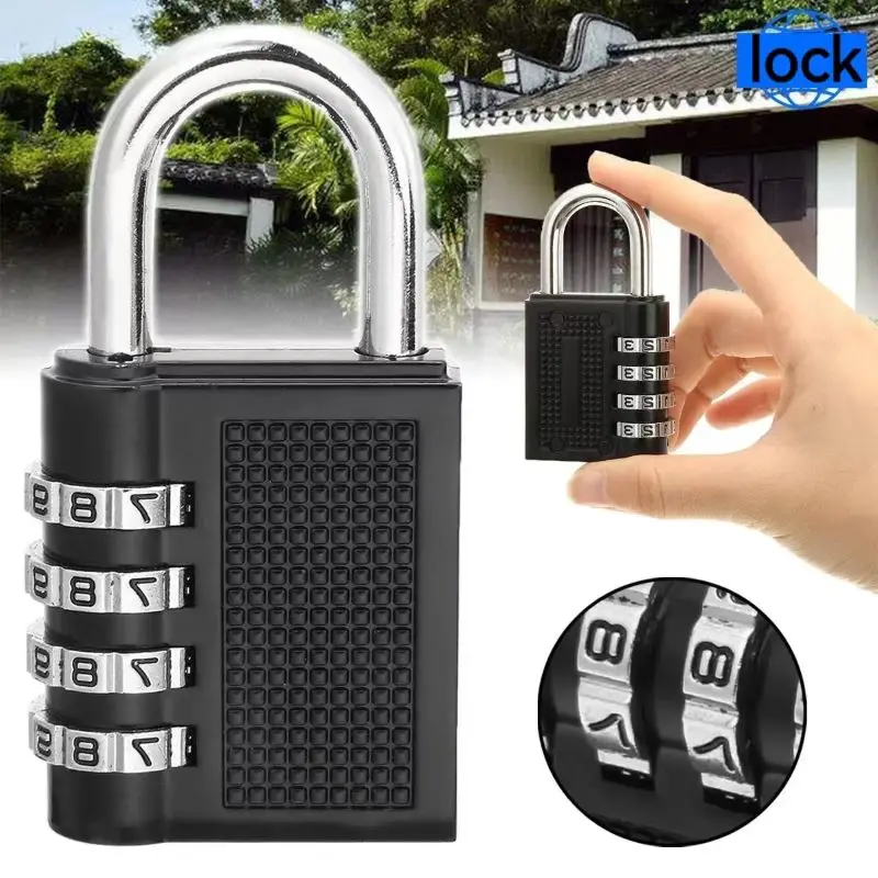 Metal-4-digit-code-lock-outdoor-waterproof-padlock-suitcase-luggage ...