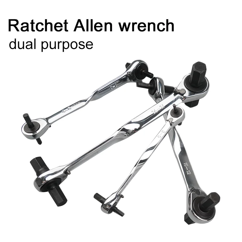 1PCS-Ratchet-Hex-Wrench-Cr-Mo-Ratchet-Allen-Key-Double-End-Spanner-Key ...
