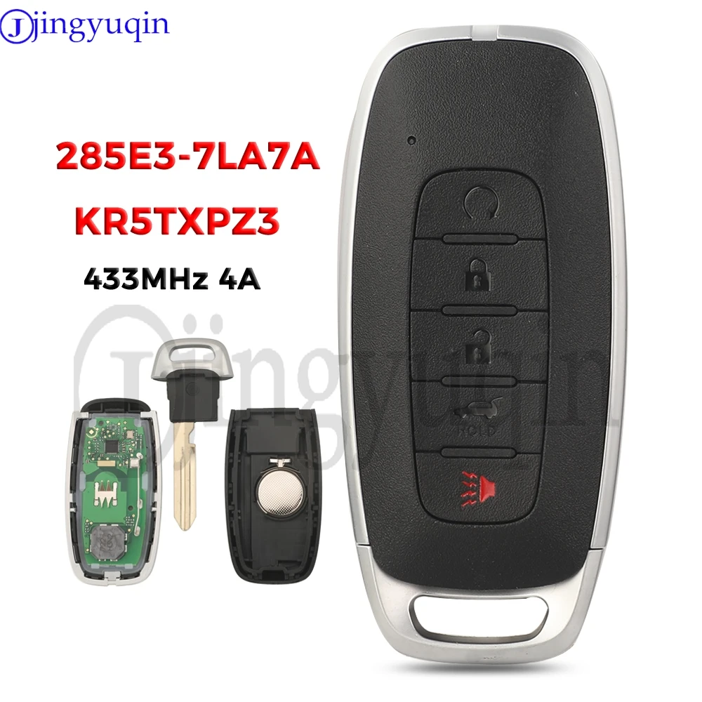 jingyuqin 285E3-7LA7A KR5TXPZ3 433MHz 4A Smart Remote 5Buttons Car Key ...