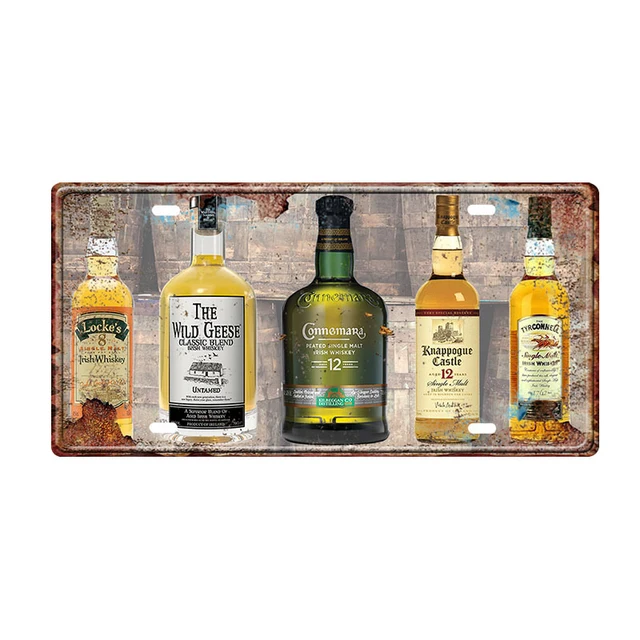 Whiskey Wine Beer Sign Metal Plate Painting Decor Vintage Metal Tin ...