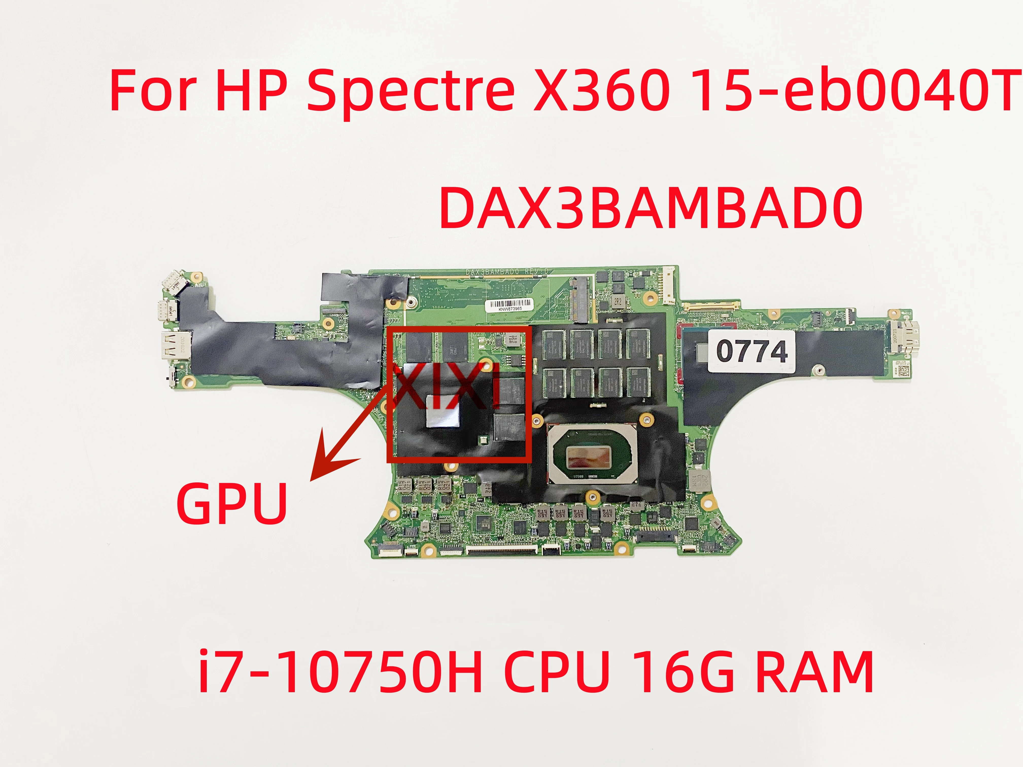 Dax3bambad0 para hp spectre x360 15-eb0040tx placa-mãe do portátil com ...