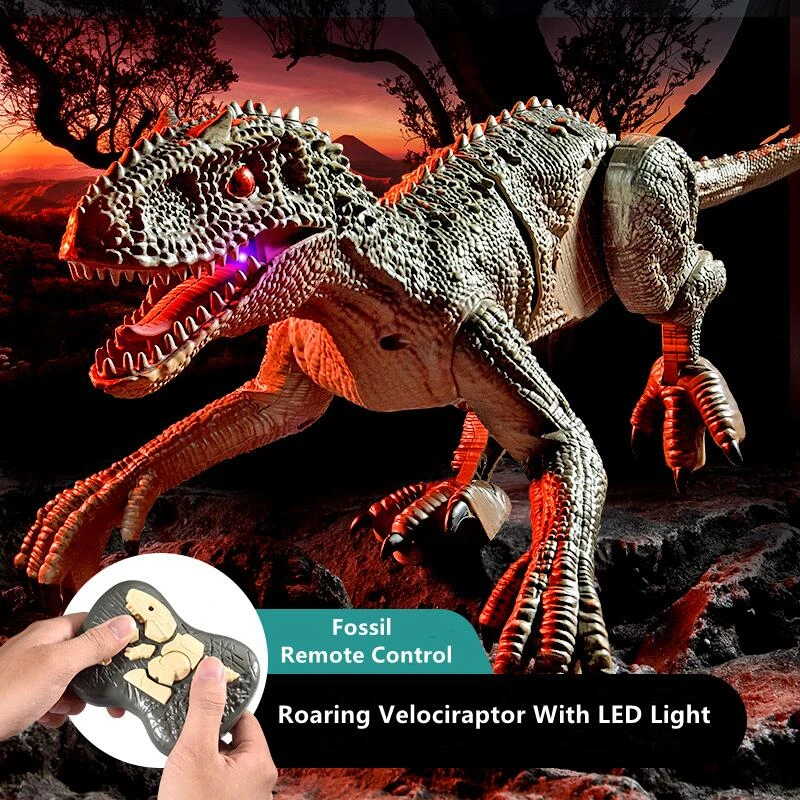 Upgraded Chargeable Remote Control Dinosaur Toys Kids Jurassic Dinosaur ...