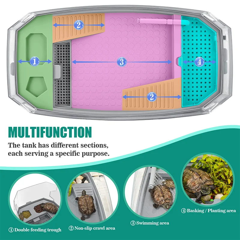 Reptile Turtle Vivarium with Basking Platform – Pet Planets Store