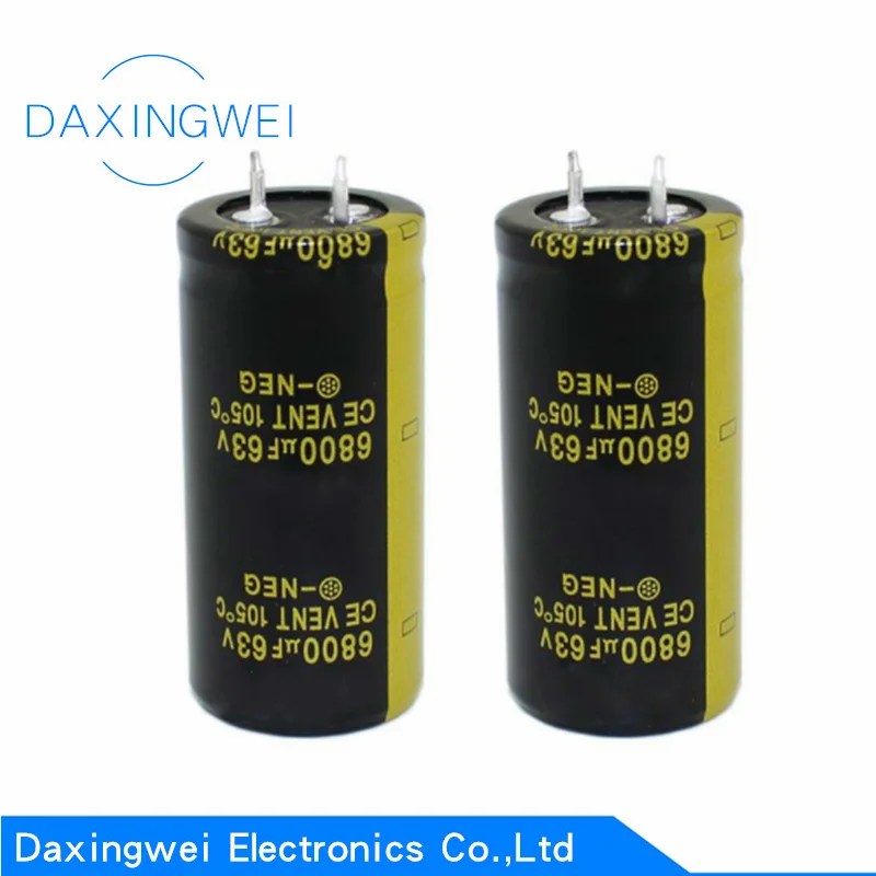 2pcs 6800uf Aluminum Electrolytic Capacitor 50v 63v 80v 100v Audio High ...