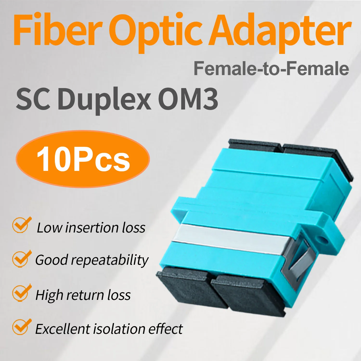 10-Pcs-SC-OM3-Multi-Mode-Couplers-Duplex-Fiber-Optical-Adapters-Cable ...