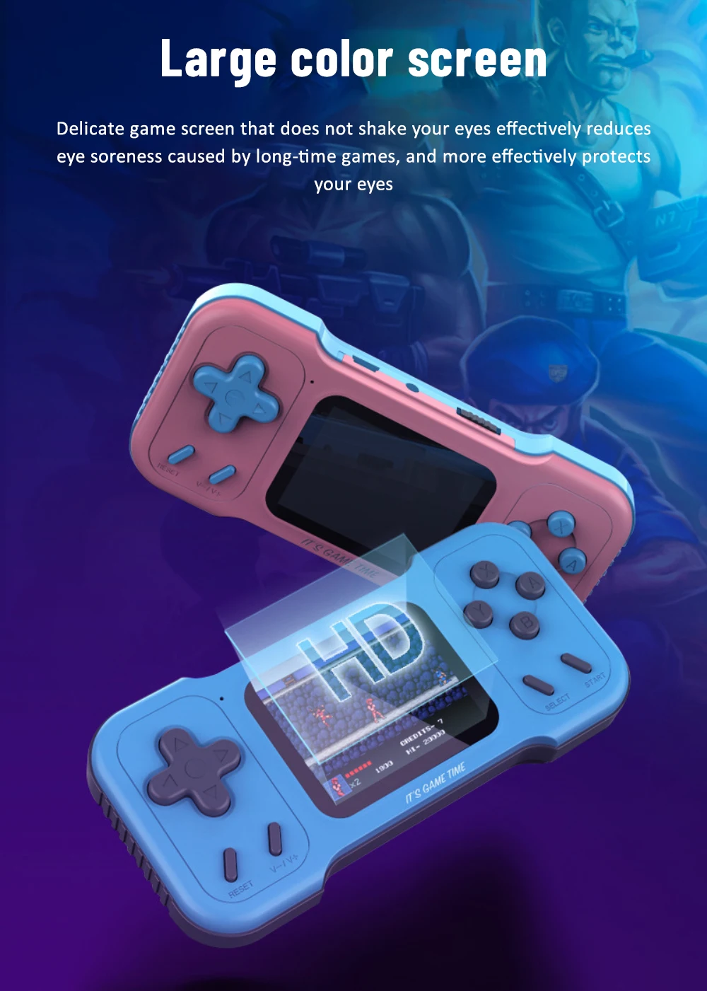 Mini Portable Game Console with 500 Built-in Games Retro Handheld ...