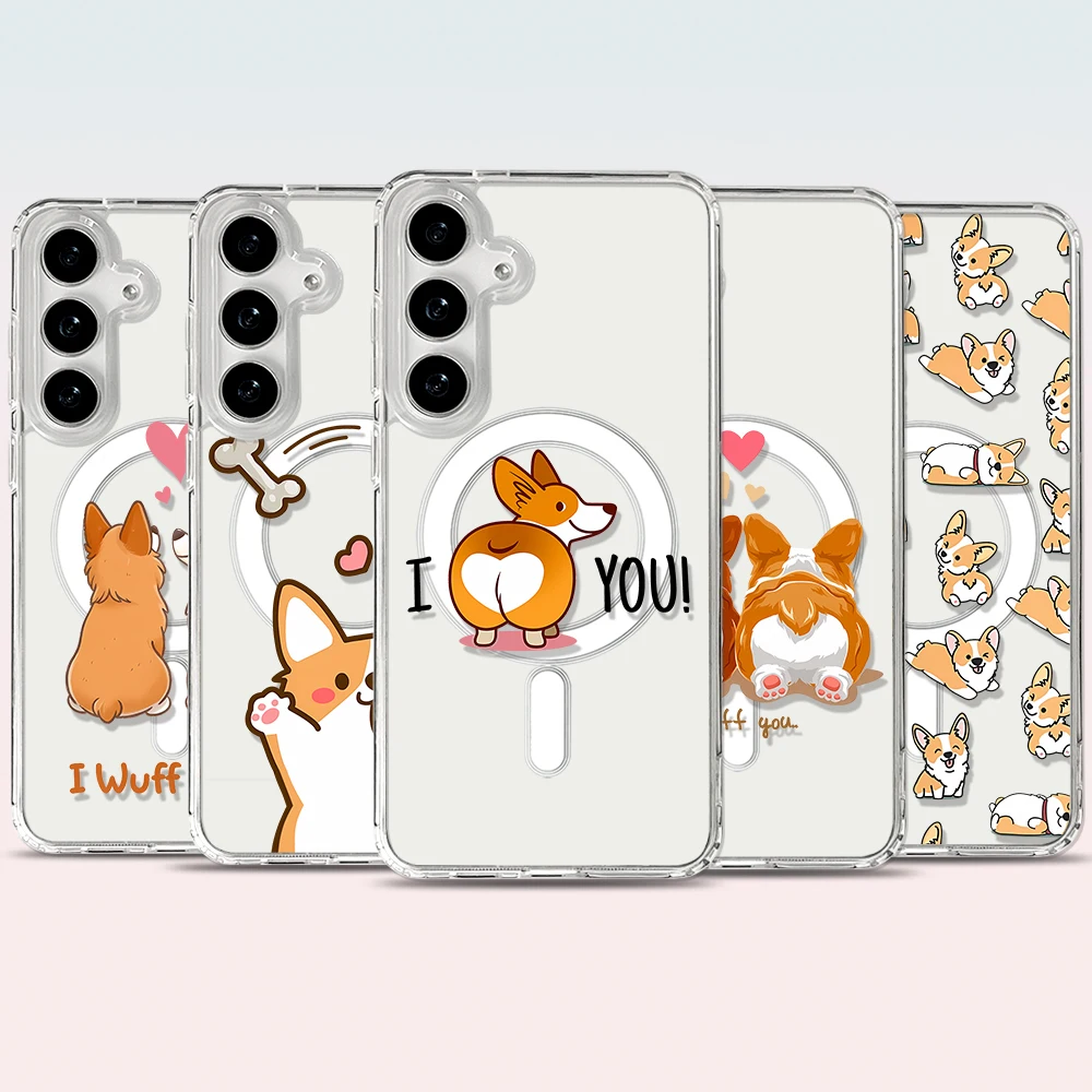 Adorable Corgi Magnetic Phone Case for Galaxy S25 (A04)