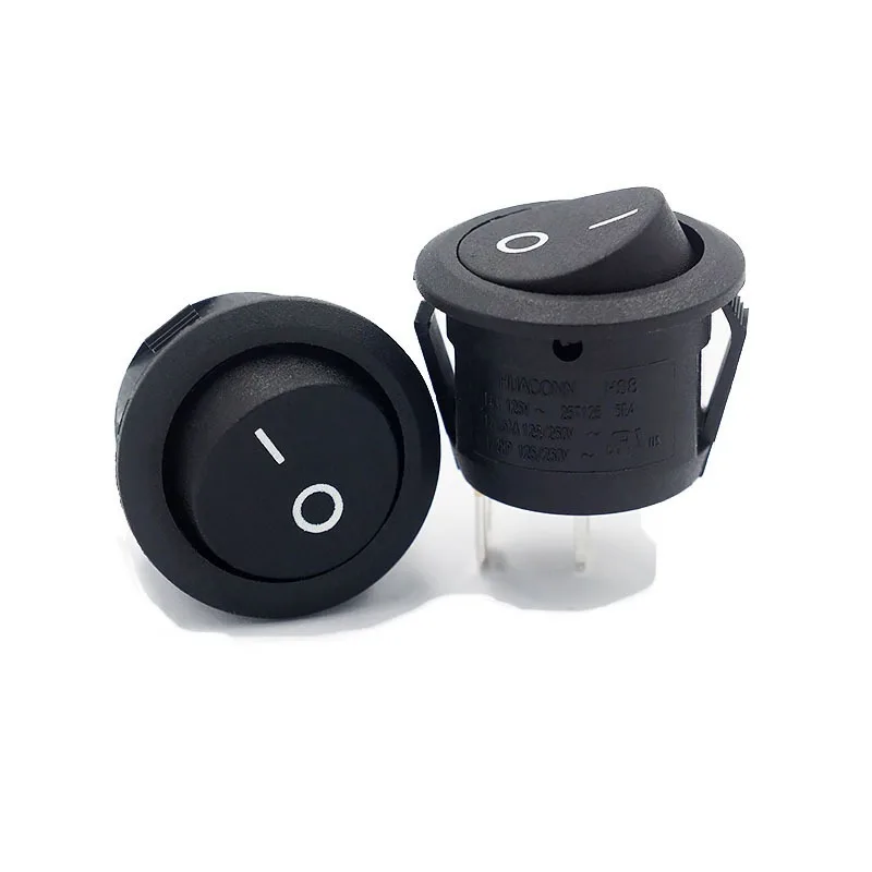 New Rocker Switch Black On Off 2 Pin Mini Round Toggle Switch 3A 250V ...