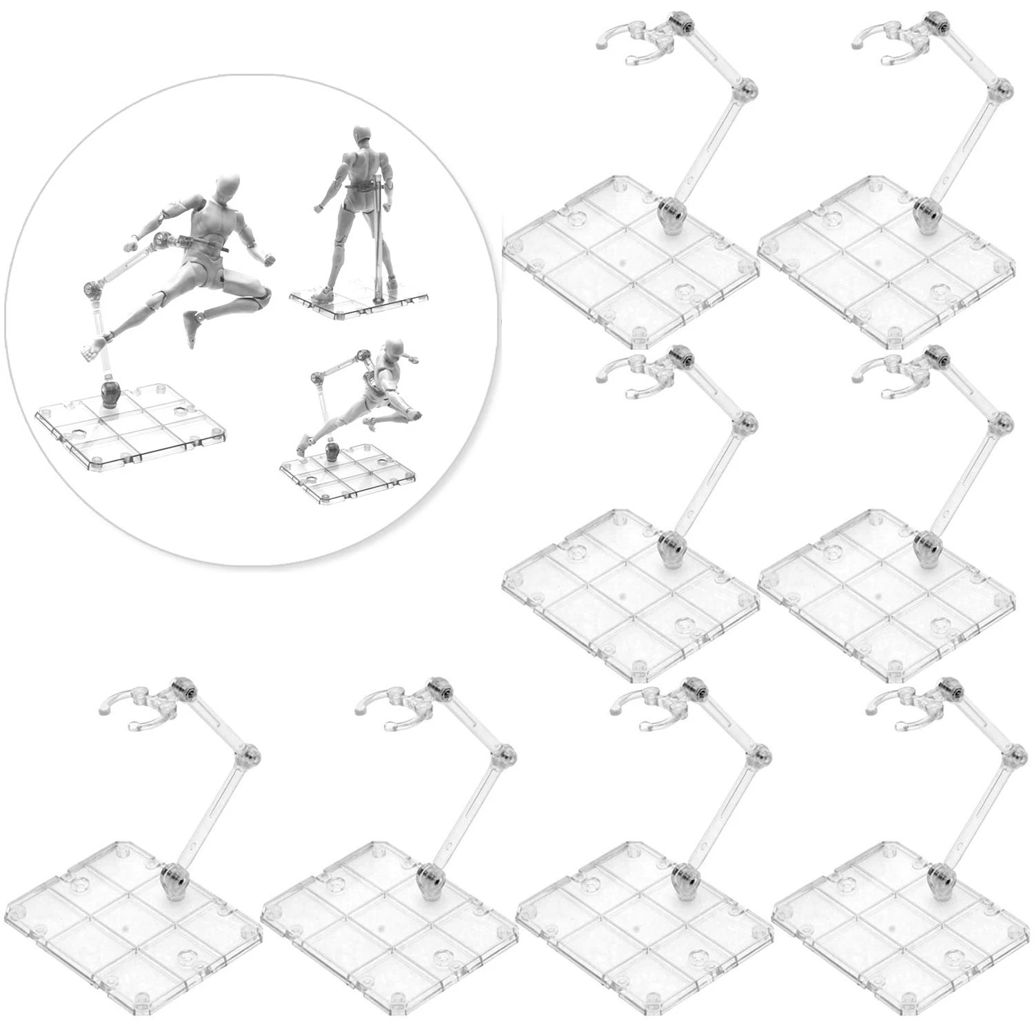3/5/10/20PCS Assembly Action Figure Display Holder Base Doll Model ...