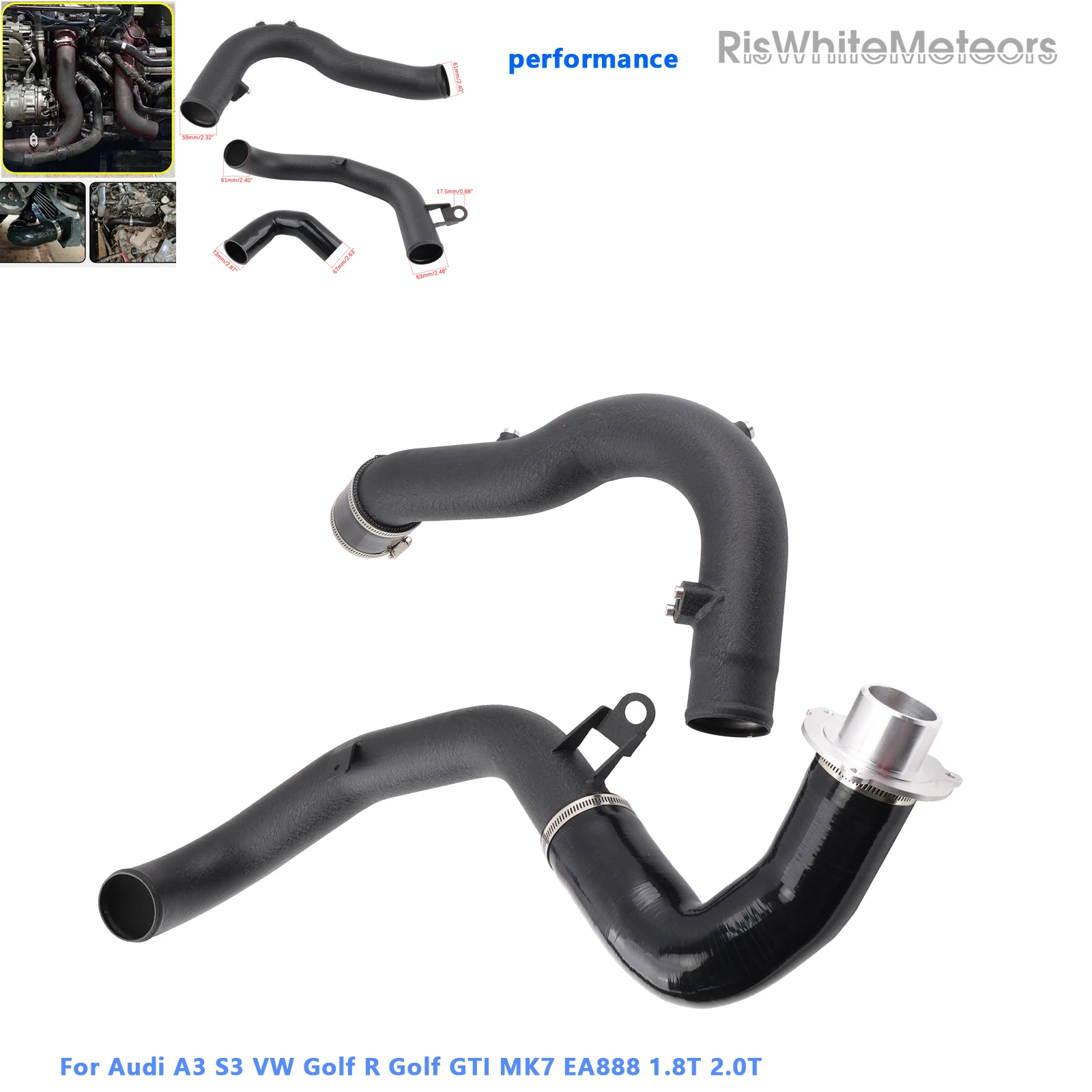 Intercooler Charge Pipe Boost Pipe Kit upgrade for Audi A3/S3 / VW Golf ...
